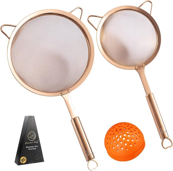 Roestvrijstalen zeefset - 1 grote pastasteef + 1 kleine extra fijne ...