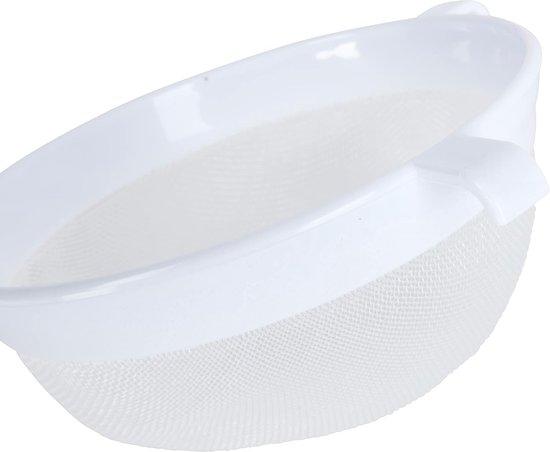 Plastic Zeef 18cm, Groot met Hittebestendig Nylon Mesh, Wit | bol