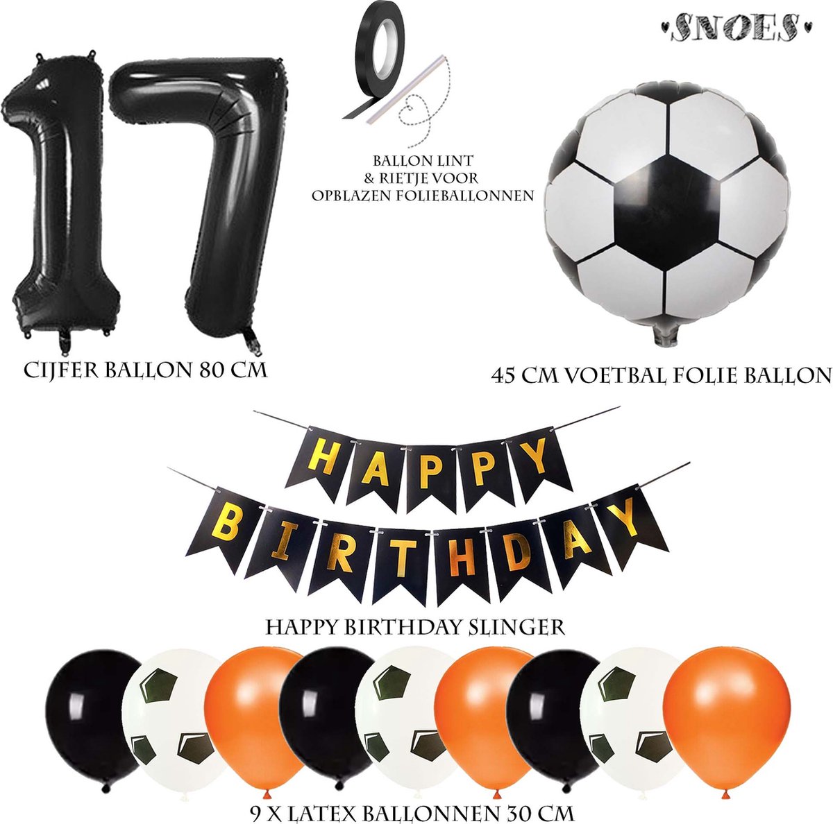 Cijfer Ballon 17 | Snoes Champions Voetbal Plus - Ballonnen Pakket ...