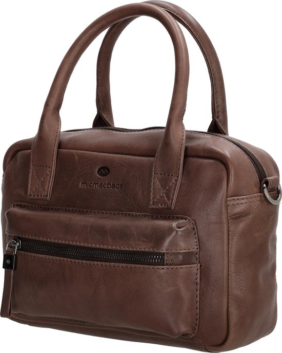 Micmacbags Everyday Crossbody Schoudertas Handtas - Donkerbruin - Leer ...