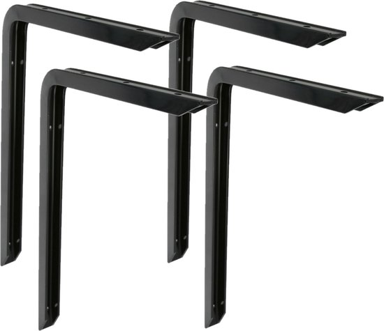 AMIG Plankdrager/planksteun van aluminium - 4x - gelakt zwart - H250 x ...