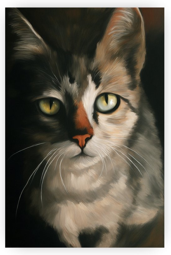 Kat poster 40x60 cm - Kat wanddecoratie - Muurdecoratie kat - Dieren ...
