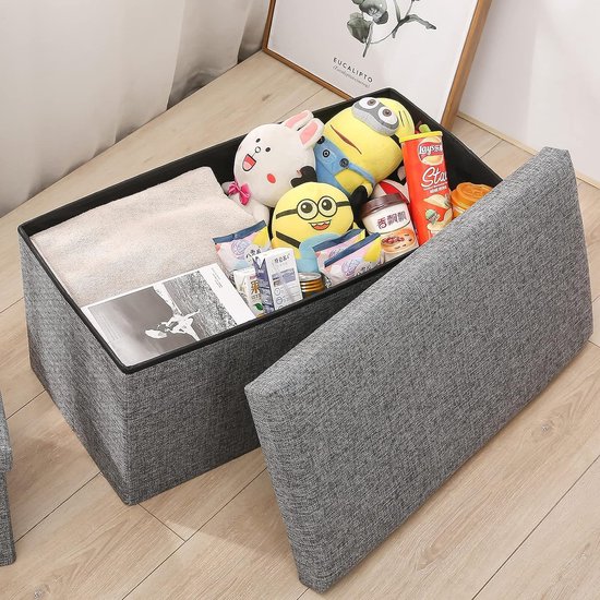 Folding stool, stool with storage space, cube chair with lid, storage ...