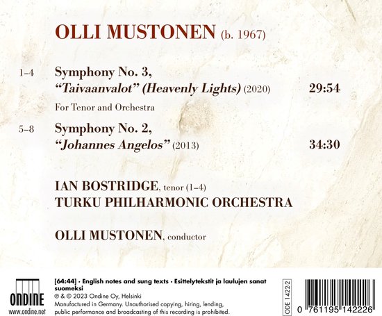 Ian Bostridge, Turku Philharmonic Orchestra, Olli Mustonen - Mustonen ...
