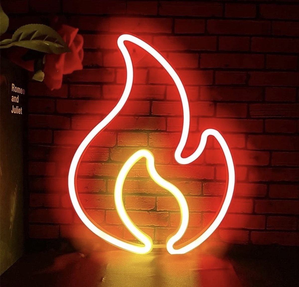 Neon verlichting haard - Vlam- Open haard - Kampvuur - Neon wandlamp ...