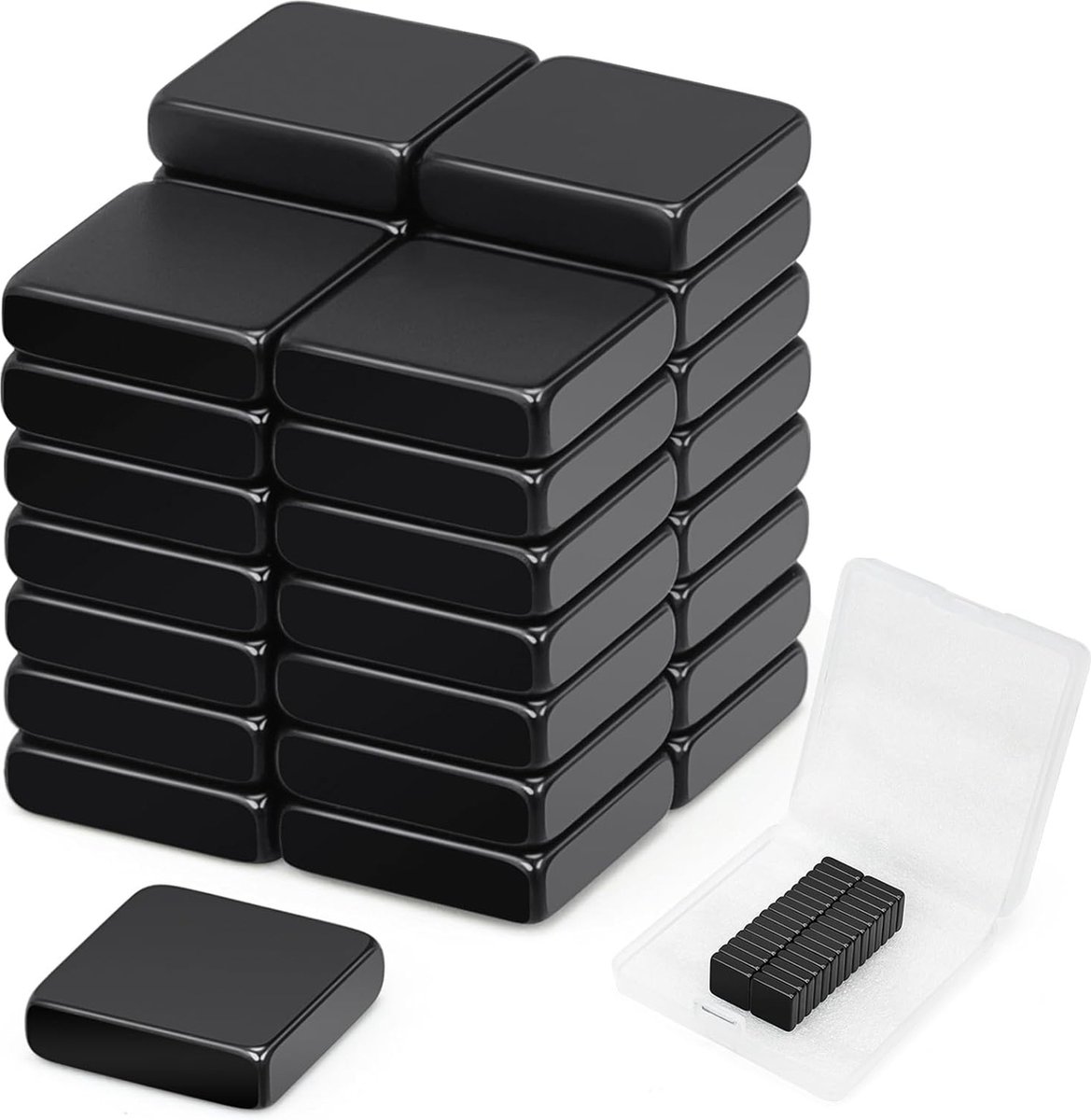 30 stuks zwarte neodymium sterke magneten kubus 10 x 10 x 3 mm, zeer ...