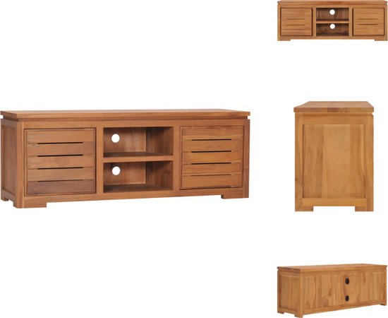 vidaXL Teak Tv-meubel - 110 x 30 x 40 cm - Rustieke stijl - Massief ...