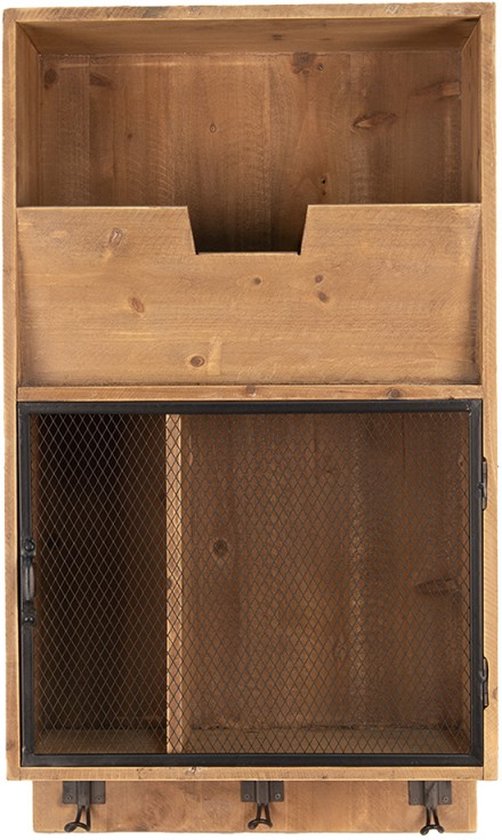 Wandrek 71 cm Bruin Zwart Hout Metaal Muurrek | bol.