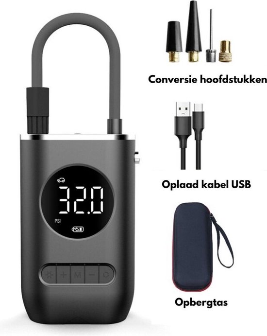 ShopbijStef - Autobandenpomp - Fiets Pomp - Fietspomp Elektrisch - Fietspompen - Lucht... | bol