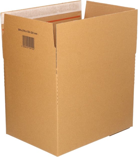10x Verzenddoos 304 x 216 x 130-220 mm met plak- en tearstrip - Karton ...
