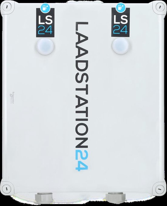 LS24 dubbele laadpaal type 2 2x16A (2x11kW) 5 meter kabel - wit ...