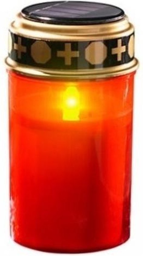 2x Bougie funéraire solaire rouge 12 cm | bol.com