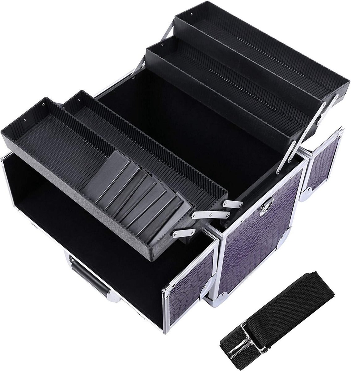 Nancy's Make-up Koffer - Uitklapbare Make Up Case Met 5 Opbergbakken ...