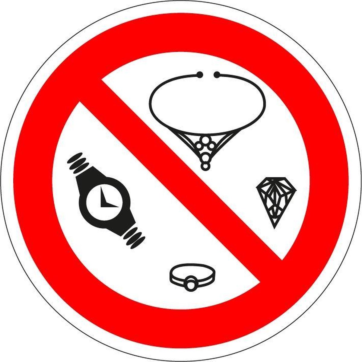 Panneau d'interdiction de Bijoux - plastique 300 mm | bol.com