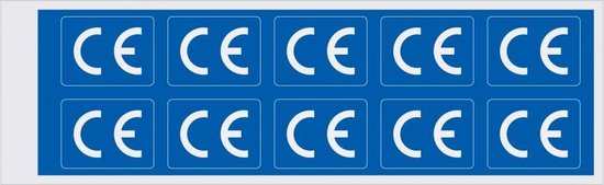CE-label, rechthoekig, op kaart Blauw 30 x 25 mm (12/vel) | bol