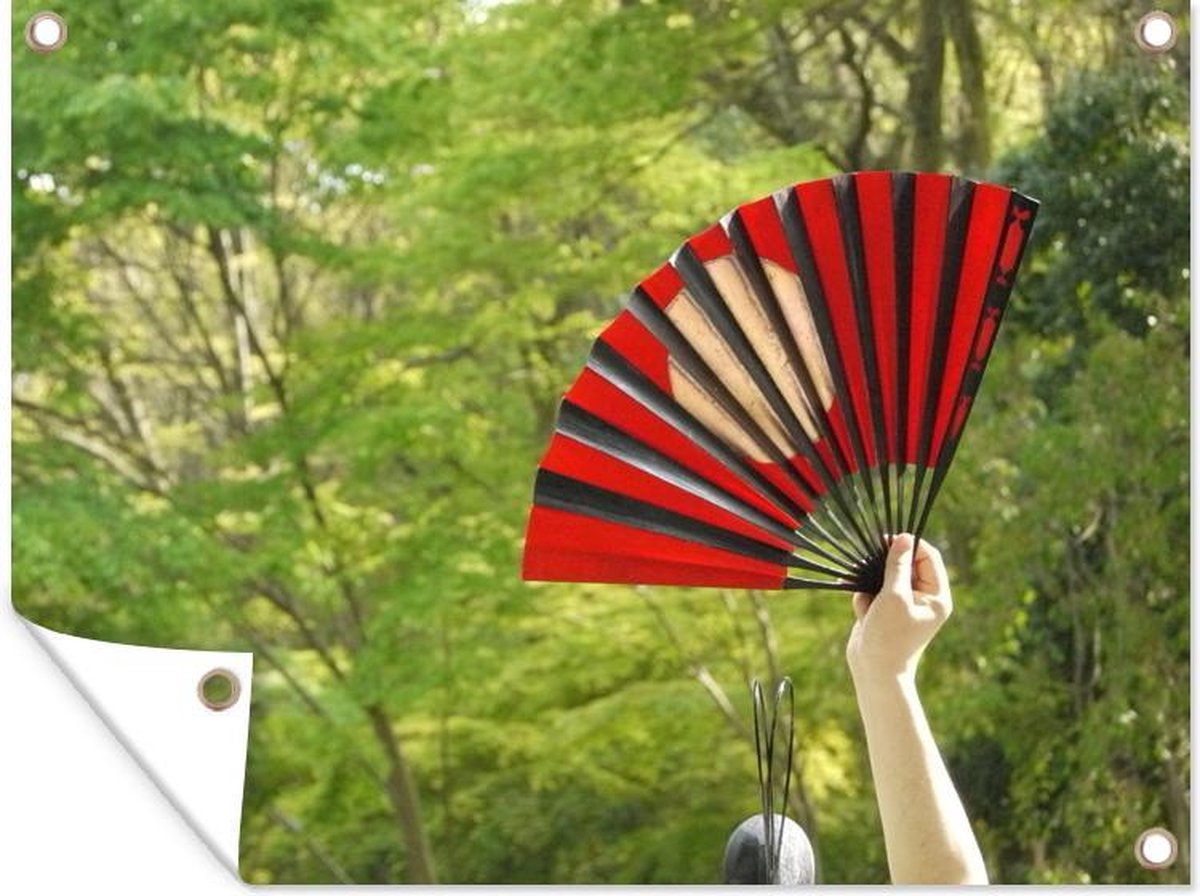Muurdecoratie buiten Waaier wordt in de lucht gehouden - 160x120 cm - Tuindoek | bol.com