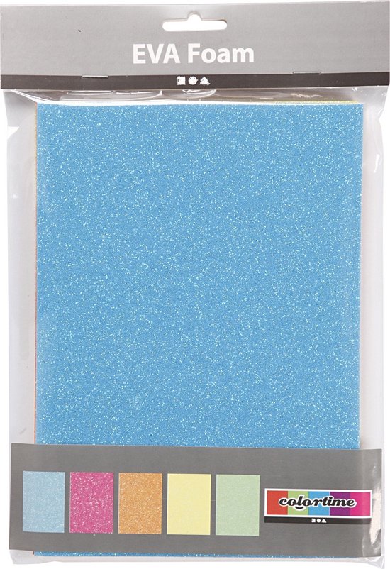 EVA foam vellen, A5, vel 150x210 mm, dikte 2 mm, diverse kleuren, 5 vel ...
