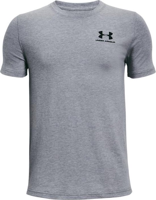 UA Cotton SS-Black Medium Heather Staal | bol.com