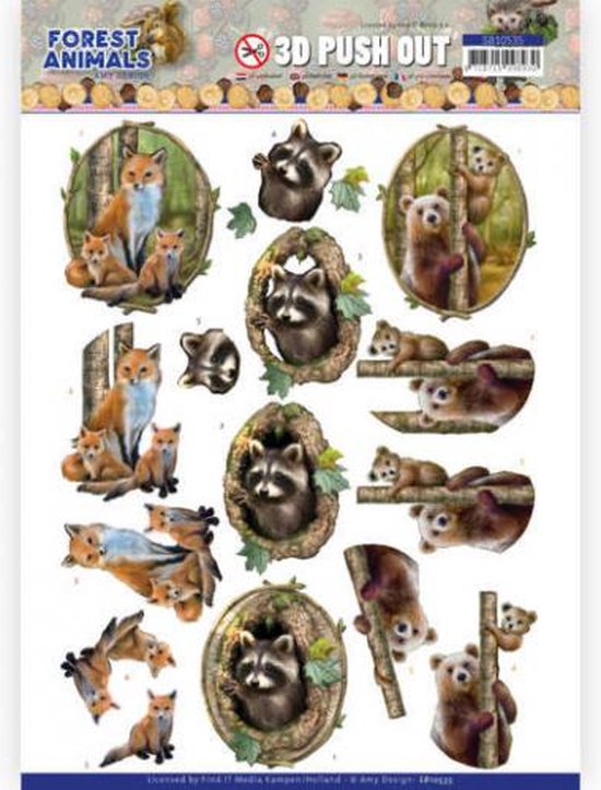 Fox - Forest Animals - 3D-Push-Out Sheet | bol