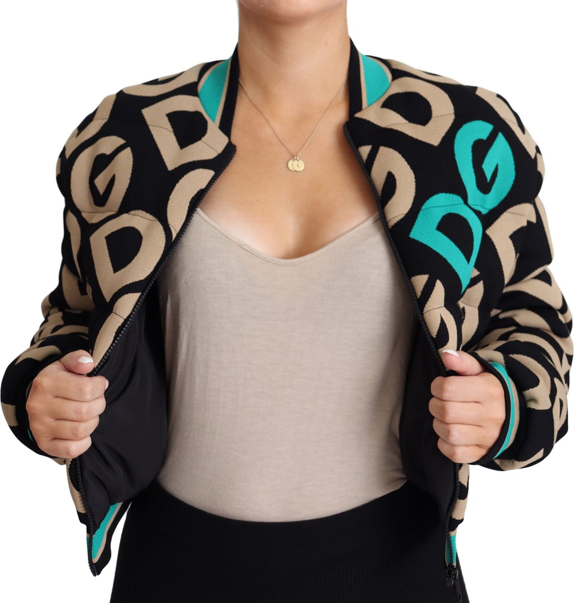 Dolce & Gabbana - Multicolor DG Logo Print Quilted Bomber Jacket | bol.com