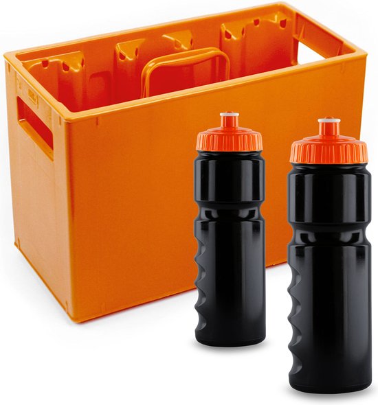 Bidonkrat met bidons - 10 bidons met krat - Bidons 750 ml - Bidonkrat ...
