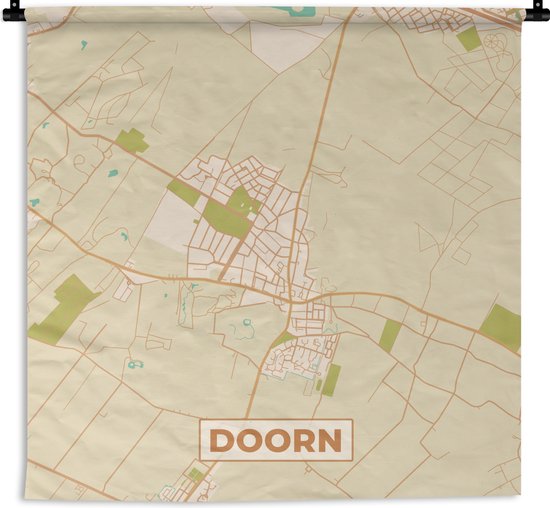 Wandkleed - Wanddoek - Stadskaart - Doorn - Plattegrond - Kaart - 60x60 ...