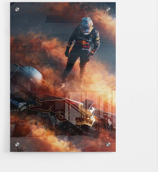 Max Verstappen Formule 1 Red Bull Racing | 30x40 cm | Formule 1 | Glas schilderij |... | bol.com