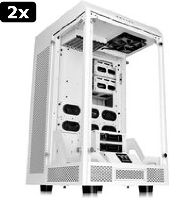 2x Thermaltake The Tower 900 E-ATX Case with Tempered Glass - White ...