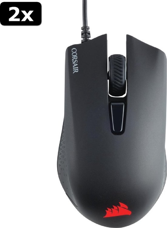 2x Corsair Harpoon RGB Pro - Gaming Muis - 12000 DPI - Zwart | bol.com