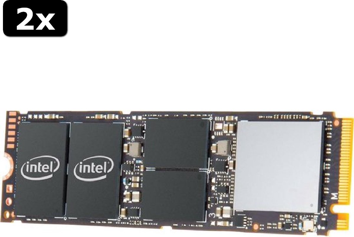 2x Intel NVMe/PCIe M.2 SSD 2280 harde schijf 1 TB M.2 NVMe PCIe 3.0 x4 ...