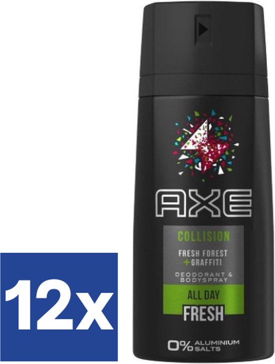 AXE Men Collision Fresh Forest Deo Spray (Voordeelverpakking) - 12 x ...