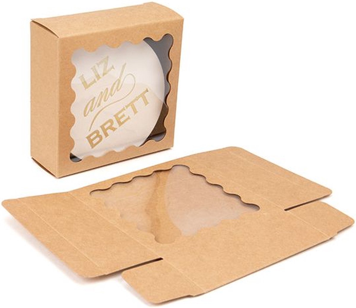 Kraft Doosje Met Kartelrand Venster 10.8x4.1x10.8 cm (25 Stuks) | bol.com