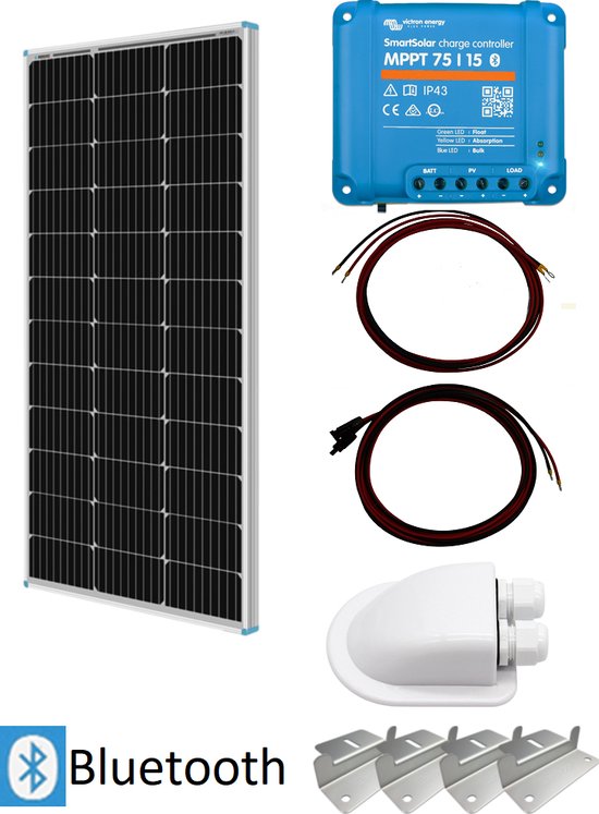 Bluetooth Set Vast Zonnepaneel 100Wp Caravan, Camper, Boot, Tent - MPPT ...