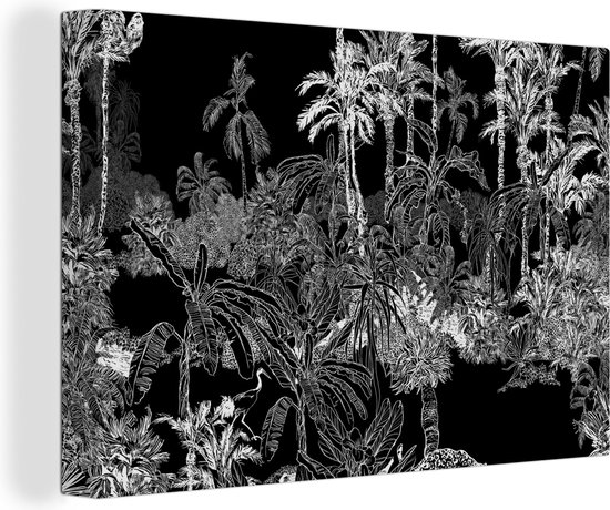 Canvas Schilderij Palm - Jungle - Tropical - 30x20 cm - Wanddecoratie | bol