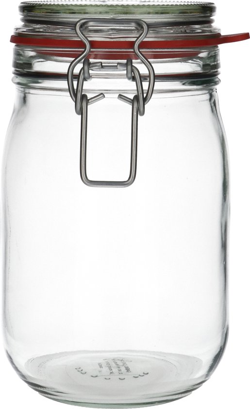 1 x 1140 ml glazen Weckpot rond transparant, 664g - hervulbaar ...
