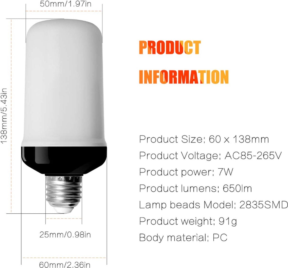 Led lamp met vuur-effect set van 2 led kaarsen – verlichting voor ...