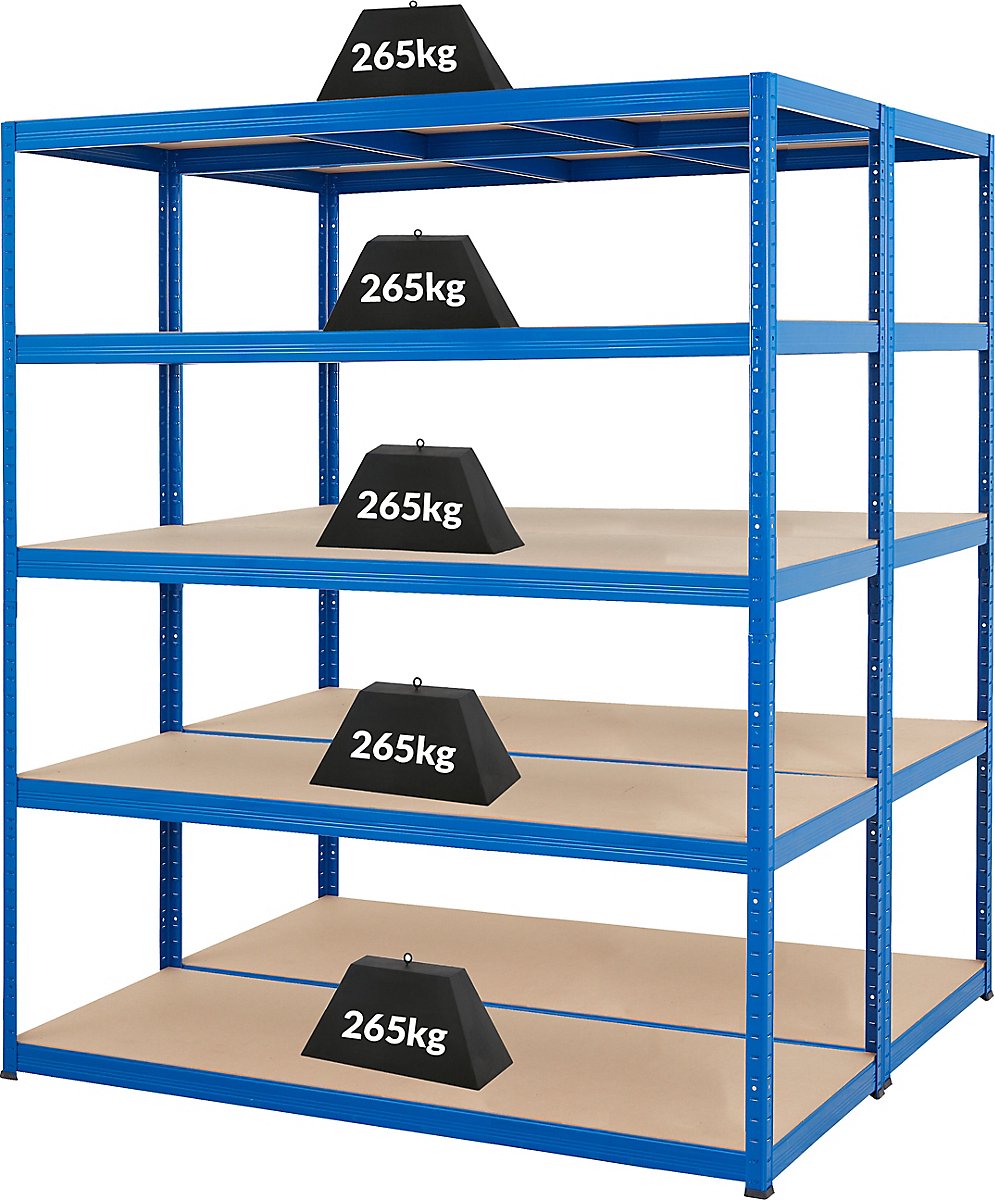 Certeo Megadeal | 2x heavy duty rekken -diepte 60 cm -265 kg per rek ...