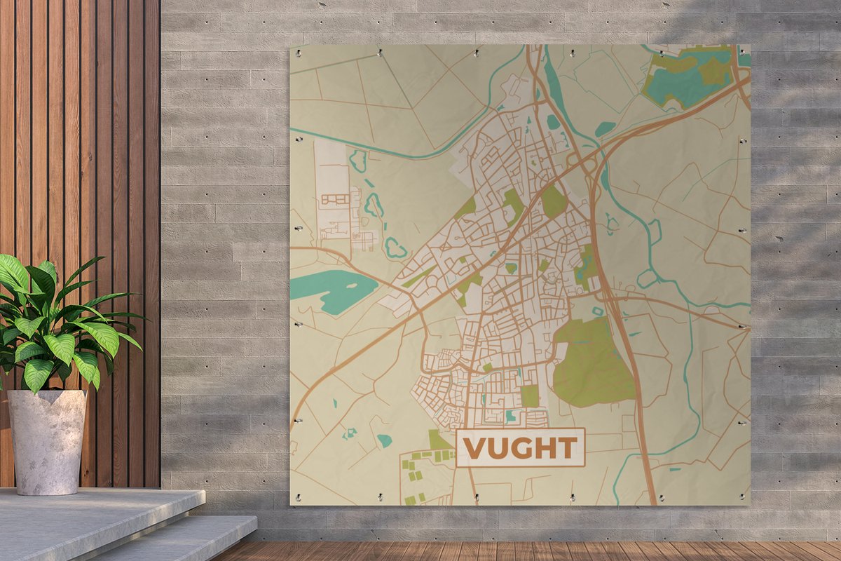 Tuin poster Plattegrond - Vught - Stadskaart - Kaart - 200x200 cm | bol.com