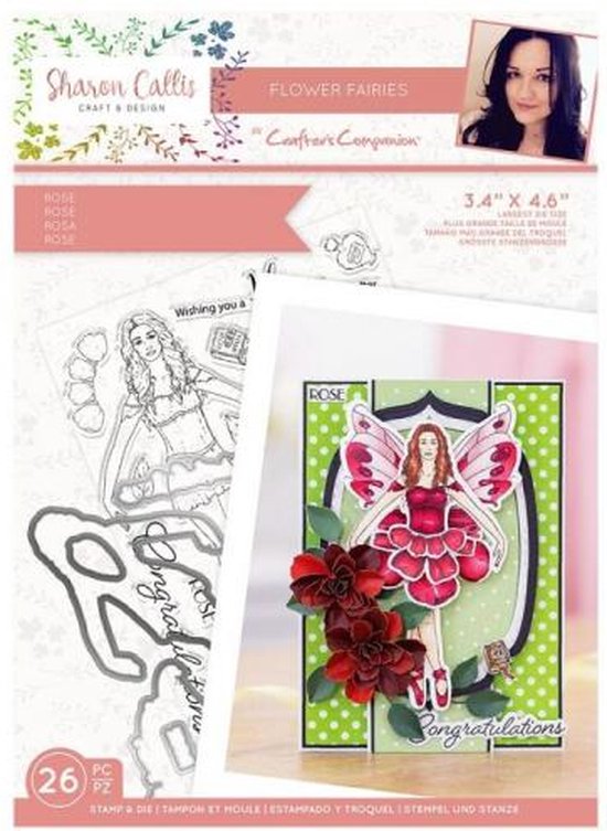 Sharon Callis - Flower Fairies - Clearstamp&snijmal set- Rose | bol.com