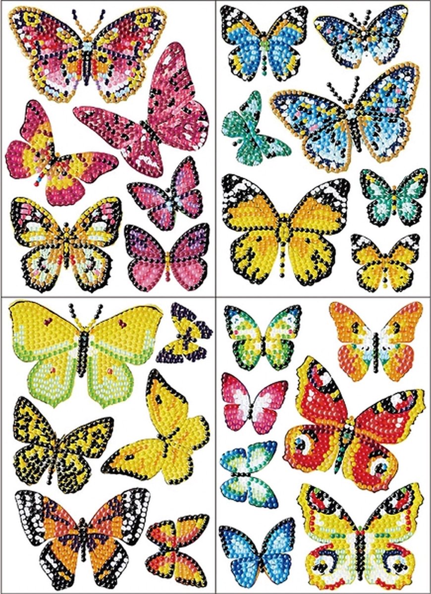 Diamond Painting Sticker Set Vlinders (26 stuks) | bol.com