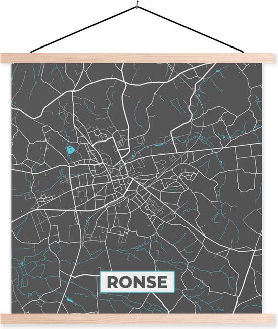 Posterhanger incl. Poster - Schoolplaat - België – Ronse – Stadskaart ...