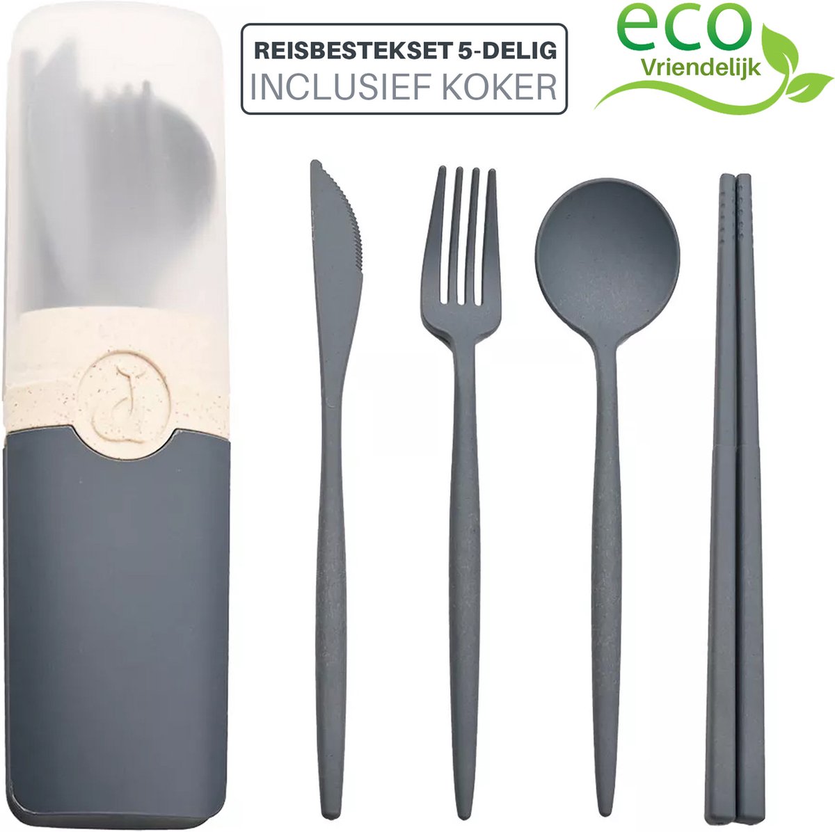 LDGoods Reisbestek Bestekset 5-delig Blauw - Meeneembestek - Meal Prep ...