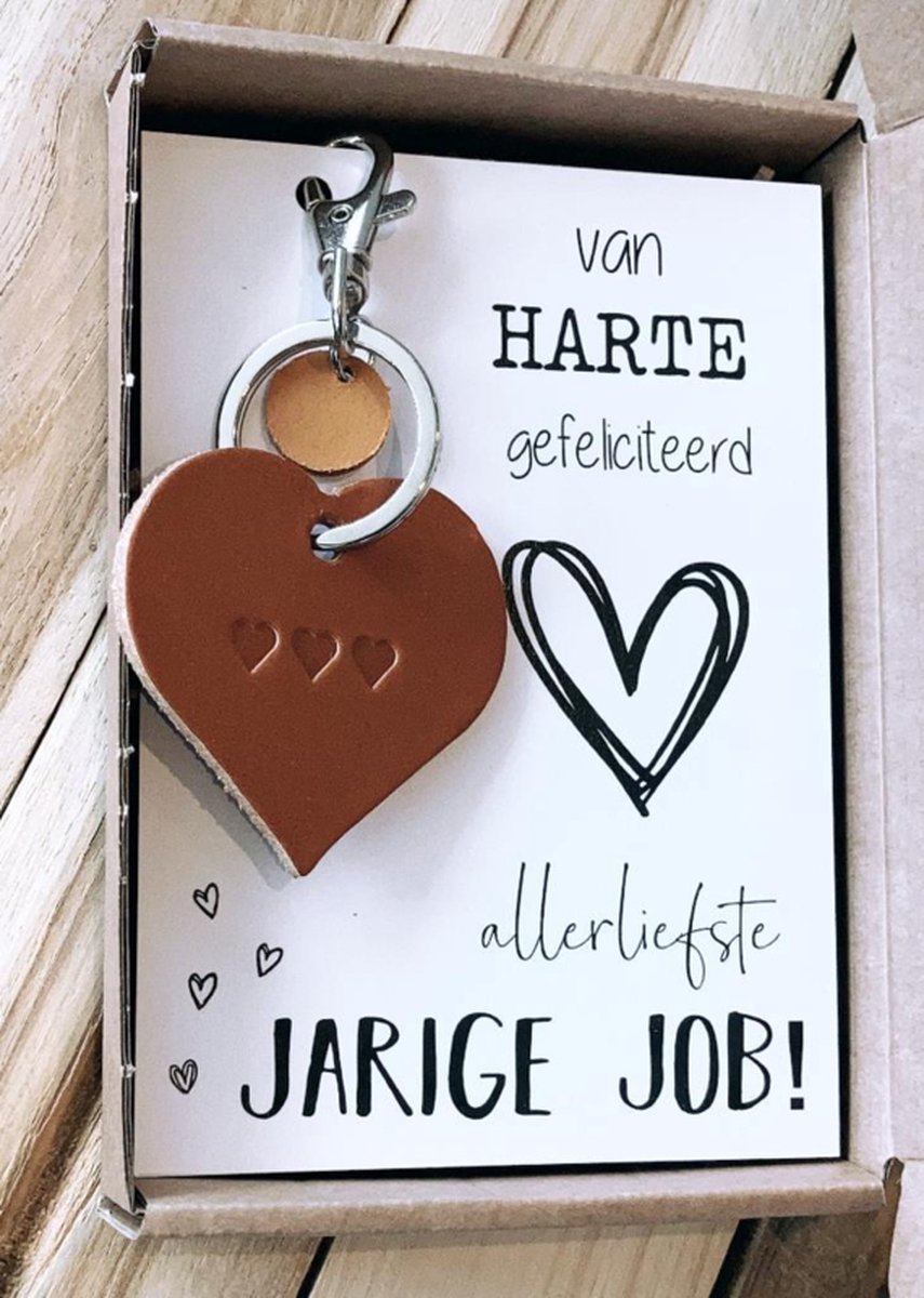 Kaart jarige job verjaardag kaart + sleutelhanger jarig | bol.com