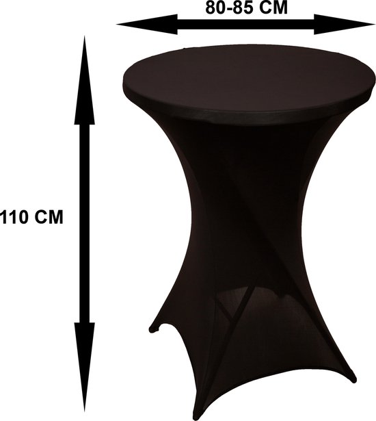 Statafelrok Zwart – ∅80-85 x 110 cm – Statafelhoes Stretch – Tafelhoezen voor Statafel... | bol.com