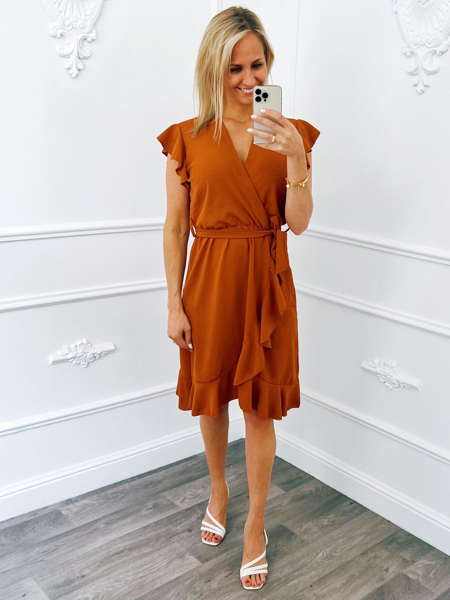 Pastel Overslag Jurk Oranje | bol.com