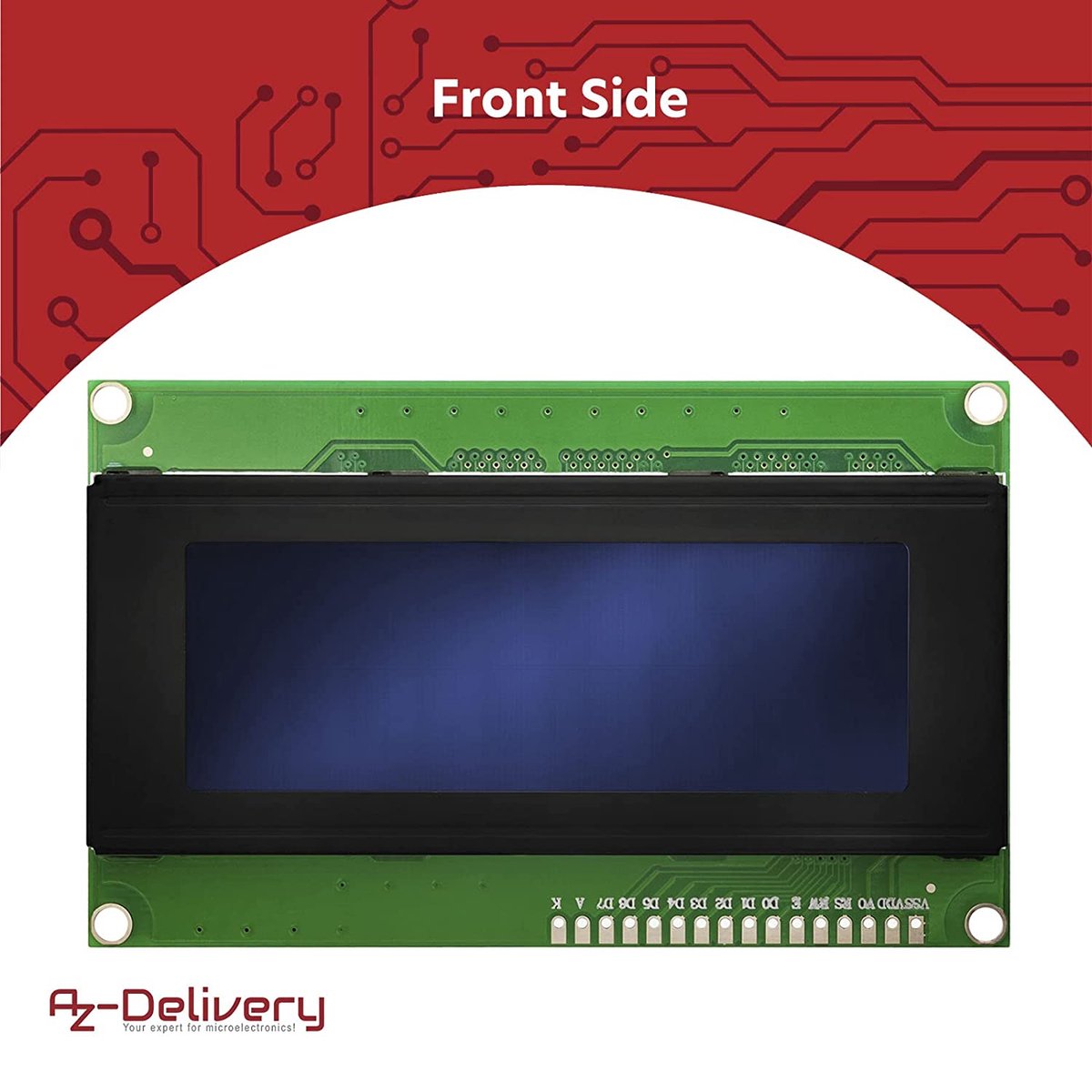 AZDelivery HD44780 2004 LCD-Display 4x20 Tekens Blauw compatibel met ...