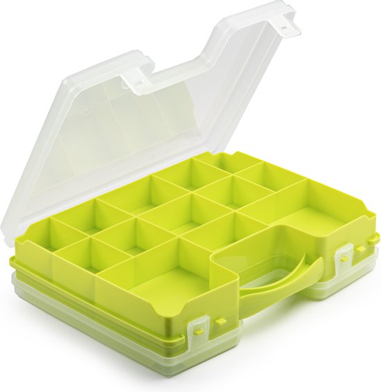 Forte Plastics - 4x opberg vakjesdoos/Sorteerboxen - 21-vaks kunststof ...