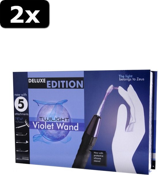 2x Deluxe Edition Twilight Violet Wand with 5 Attachments | bol.com