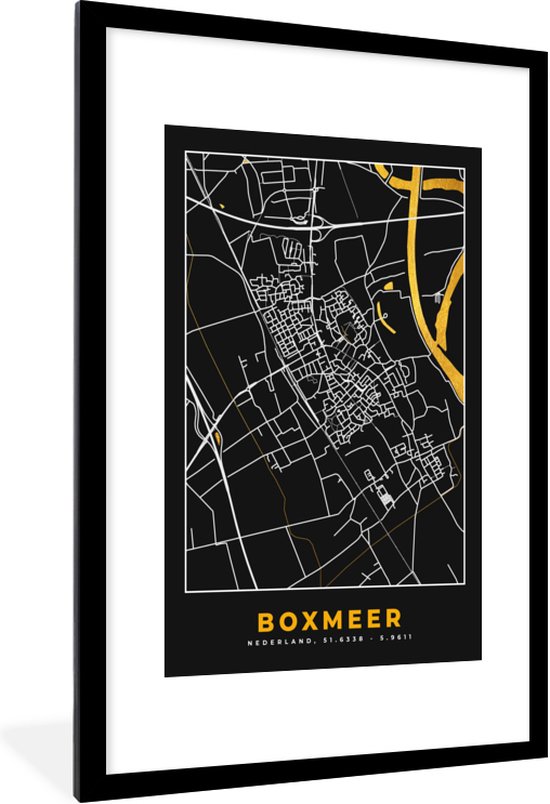 Fotolijst incl. Poster - Plattegrond - Boxmeer- Kaart - Stadskaart ...