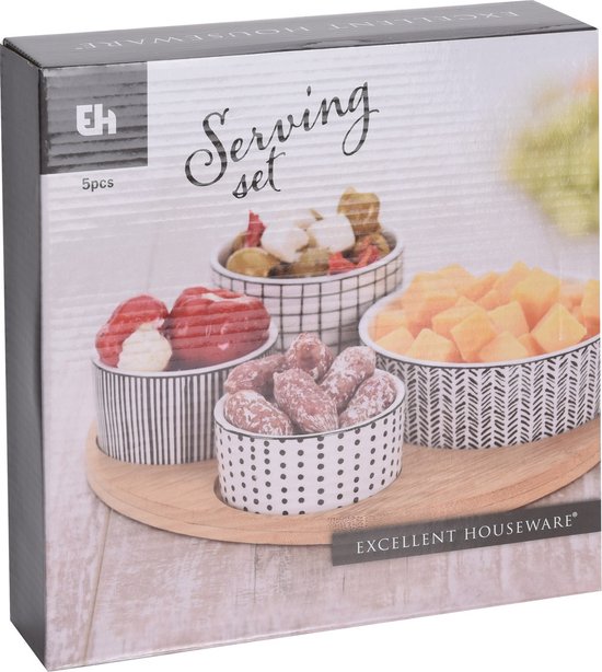 Excellent Houseware set van 4x luxe hapjes/sausjes/tapas schaaltjes ...
